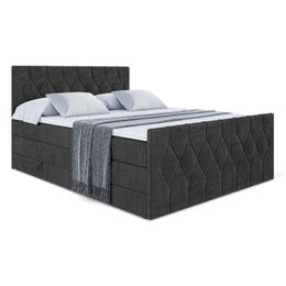BOXSPRINGBETT VELANTO-Z KING - 200 x 200 - H3/H4 - Schwarz