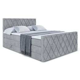 BOXSPRINGBETT LEPARO-Z KING - 120 x 200 - H3/H4 - Grau