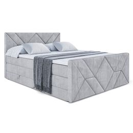 BOXSPRINGBETT BARWA-Z KING - 160x200 - H3/H4 - Hellgrau