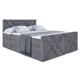 BOXSPRINGBETT BARWA-Z KING - 160x200 - H3/H4 - Dunkelgrau