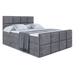 BOXSPRINGBETT NOVA-Z KING - 200 x 200 - H3/H4 - Dunkelgrau