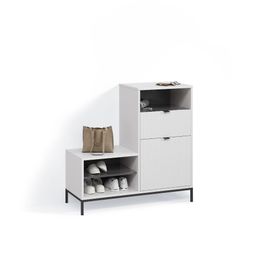 SCHUHSCHRANK Aterno Wei&szlig; 100 x 98.5 cm mit T&uuml;r und Schublade