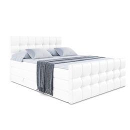 BOXSPRINGBETT BERO-Z KING - 160 x 200 - H3/H4 - Wei&szlig; Hochglanz
