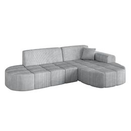 ECKSOFA Ottomane Rechts LIVO-L1 - 252x173x79,5 cm Grau