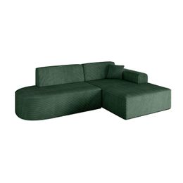 ECKSOFA Ottomane Rechts IREA-L1-v3 - 232x165x77 cm Gr&uuml;n