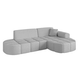ECKSOFA Ottomane Rechts LIVO-L1 - 252x173x79,5 cm Hellgrau