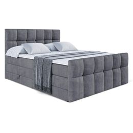 BOXSPRINGBETT RICAR-Z KING - 140 x 200 - H3/H4 - Dunkelgrau