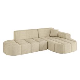 ECKSOFA Ottomane Rechts LIVO-L1 - 252x173x79,5 cm Beige