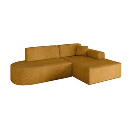 ECKSOFA Ottomane Rechts IREA-L1-v3 - 232x165x77 cm Senfgelb