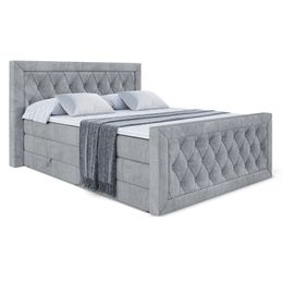 BOXSPRINGBETT NOEL-Z KING - 200 x 200 - H3/H4 - Grau