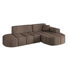 ECKSOFA Ottomane Rechts LIVO-L1 - 252x173x79,5 cm Braun
