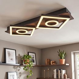 hofstein Taboneira Deckenleuchte LED Dunkelbraun, Schwarz, 2-flammig
