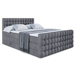 BOXSPRINGBETT VIONE-Z KING - 120 x 200 - H3/H4 - Dunkelgrau