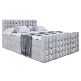 BOXSPRINGBETT VIONE-Z KING - 200 x 200 - H3/H4 - Hellgrau