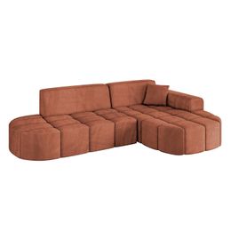 ECKSOFA Ottomane Rechts LIVO-L1 - 252x173x79,5 cm Apricot