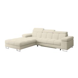 ECKSOFA mit Schlaffunktion Ottomane Links COMA L 271x203x79 Beige Boucl&eacute;