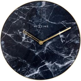Nextime Wanduhr Marble Schwarz/Goldfarben