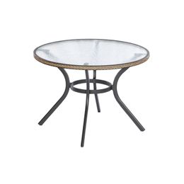Gartentisch Ravenna Metall/ Glas/Kunststoff &Oslash; 104 cm
