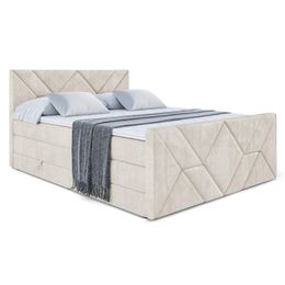 BOXSPRINGBETT BARWA-Z KING - 180x200 - H3/H4 - Creme