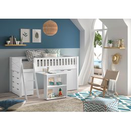 Vipack Spielbett SCOTT Wei&szlig; ca. 90x200 cm mit Schreibtisch