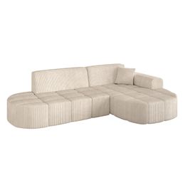 ECKSOFA Ottomane Rechts LIVO-L1 - 252x173x79,5 cm Beige