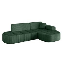ECKSOFA Ottomane Rechts LIVO-L1 - 252x173x79,5 cm Gr&uuml;n