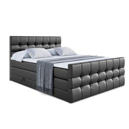 BOXSPRINGBETT BERO-Z KING - 180 x 200 - H3/H4 - Schwarz Hochglanz