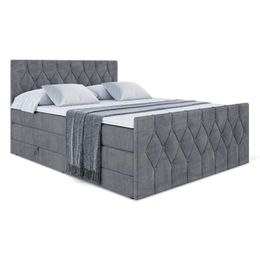 BOXSPRINGBETT VELANTO-Z KING - 120 x 200 - H3/H4 - Dunkelgrau