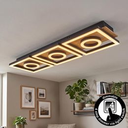 hofstein Taboneira Deckenleuchte LED Naturfarben, Schwarz, 3-flammig