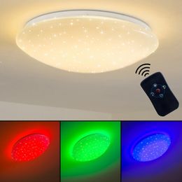 hofstein Foxes Deckenleuchte LED Wei&szlig;, 1-flammig, Fernbedienung, Farbwechsler