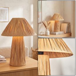 hofstein Pilzlampe Paiol Tischleuchte 32 cm Beige, Naturfarben, 1-flammig
