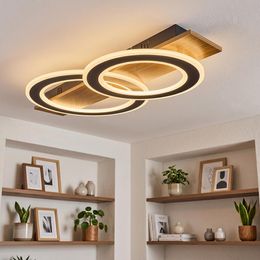 hofstein Besperia Deckenleuchte LED Holzoptik, Schwarz, 1-flammig