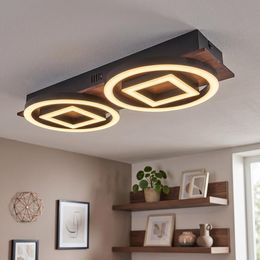 hofstein Taboneira Deckenleuchte LED Dunkelbraun, Schwarz, 2-flammig