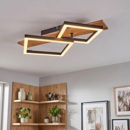 hofstein Cascada Deckenleuchte Braun, Holzoptik, Schwarz, 1-flammig