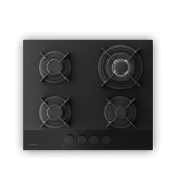 Klarstein Velaire Gaskochfeld 4-flammig mit elektrischer Z&uuml;ndung Erdgas- und LPG-kompatibel 8000W 60cm Schwarz 60 cm