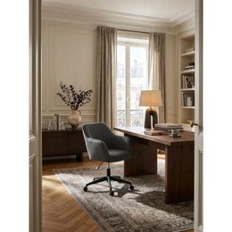 KADIMA DESIGN Schreibtischstuhl Anthrazit Stoff drehbar mit Lehne und Rollen bis 120 kg MIAMI