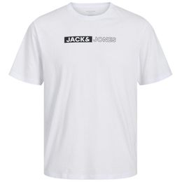 Jack & Jones Herren Gro&szlig;e Gr&ouml;&szlig;en | Jack&Jones T-Shirt mit Label-Print Farbe wei&szlig; Gr&ouml;&szlig;e: 6XL