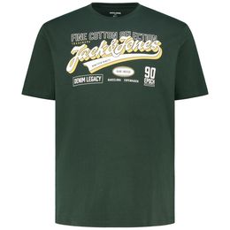 Jack & Jones Herren Gro&szlig;e Gr&ouml;&szlig;en | Jack&Jones T-Shirt mit Label-Print Farbe dunkelgr&uuml;n Gr&ouml;&szlig;e: 4XL