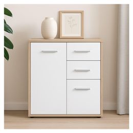 HTI-Living Kommode mit 2 Schubladen Nina Sonoma/Wei&szlig;