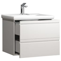 Vcm 2-tlg. Waschplatz Waschtisch 60 cm Badm&ouml;bel Set mit Keramik Waschbecken grifflose Schubladen Komplettset Silora L