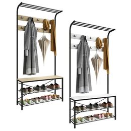 Vcm Schuhregal Ma&szlig;e ca. H. 190 x B. 90 x T. 30 cm Kleiderst&auml;nder im Industrie Style Design Garderobe - Taliro