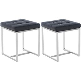 CLP 2er Set Edelstahl-Sitzhocker Barci Kunstleder I Moderne Hocker Mit Hochwertiger Polsterung Und Bodenschonern In Vielen Farben