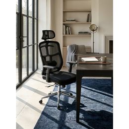KADIMA DESIGN B&uuml;rostuhl Schwarz Mesh mit Kopfst&uuml;tze, Lendenst&uuml;tze, Wippfunktion und H&ouml;henverstellung, bis 120 kg