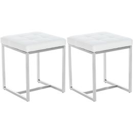 CLP 2er Set Edelstahl-Sitzhocker Barci Kunstleder I Moderne Hocker Mit Hochwertiger Polsterung Und Bodenschonern In Vielen Farben