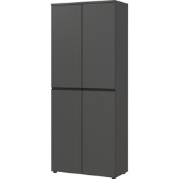 KADIMA DESIGN Aktenschrank STUTTGART, 197 cm hoch, 5 Ordnerh&ouml;hen, Soft-Close Graphit