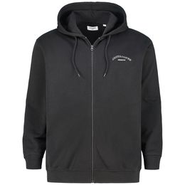 Jack & Jones Herren Gro&szlig;e Gr&ouml;&szlig;en | Jack&Jones Sweatjacke mit Label-Print Farbe schwarz Gr&ouml;&szlig;e: 6XL
