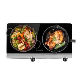 Klarstein Cookbuddy Doppel-Kochfeld 2400W 5 Leistungsstufen Glaskeramik Silber