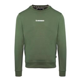 Aquascutum - Sweatshirt f&uuml;r Herren, Gerippter Kragen, Baumwollmischung, Regul&auml;r (Milit&auml;rgr&uuml;n)