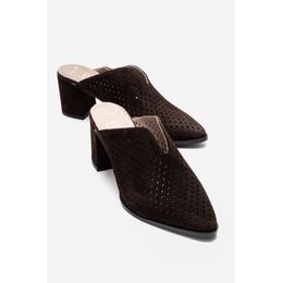 Toen Leder Blockabsatz Pantolette