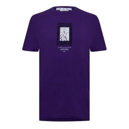 Off-White Off White - T-Shirt f&uuml;r Herren, Baumwolle, Regul&auml;r, kurz&auml;rmlig (Violett)